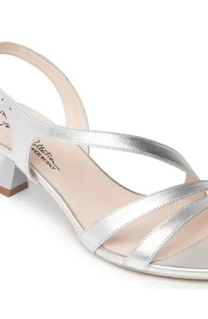 NEROGIARDINI Slingback Kitten Heel Sandal - Silver