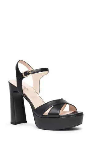 NEROGIARDINI Ankle Strap Platform Sandal - Black