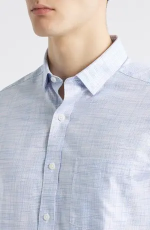 Johnston & Murphy Cross Hatch Cotton Dobby Button-up Shirt