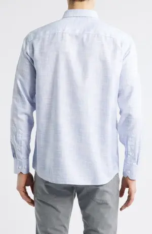 Johnston & Murphy Cross Hatch Cotton Dobby Button-up Shirt