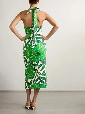 Cara Cara Perla Printed Linen Midi Dress