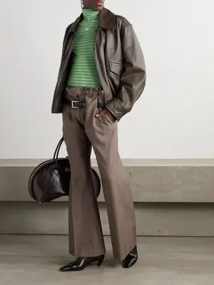 Acne Studios Belted Wool Wide-leg Pants