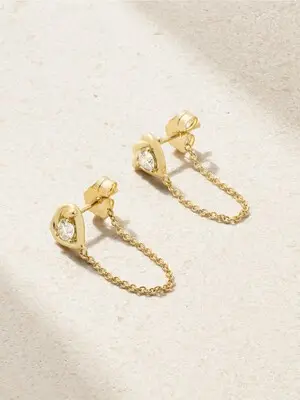 STONE AND STRAND Tie The Knot 10-karat Diamond Dangle Earrings - Gold