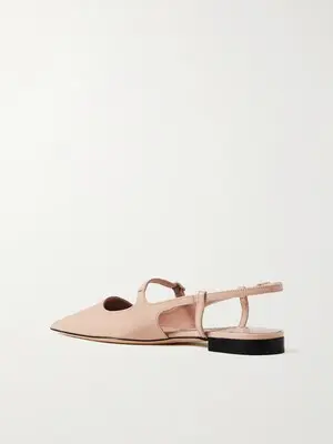 JIMMY CHOO Didi Patent-leather Slingback Flats - Neutrals