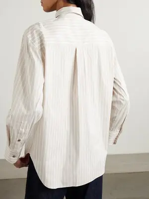 Theory Striped Cotton-blend Poplin Shirt