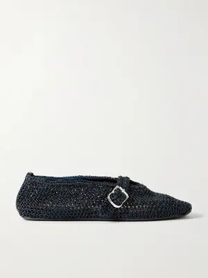 Alaïa Metallic Crocheted Ballet Flats