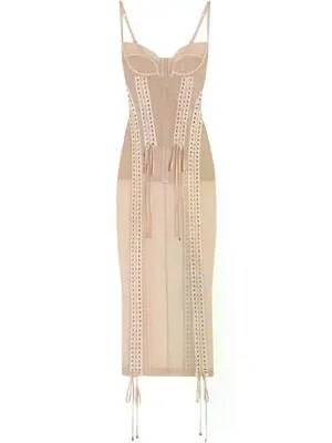 Dolce & Gabbana Bustier Midi Dress - Neutrals