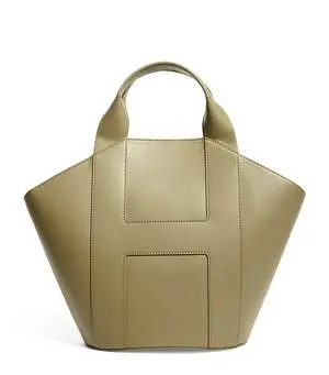 Harrods Leather Tote Bag - Green