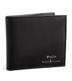 Polo Ralph Lauren Leather Logo Bifold Wallet - Black