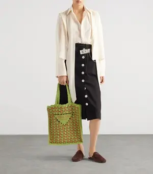 Prada Silk Marocain Blouse - Neutral