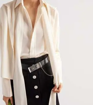 Prada Silk Marocain Blouse - Neutral
