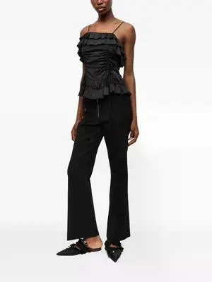 GANNI Draped Top - Black