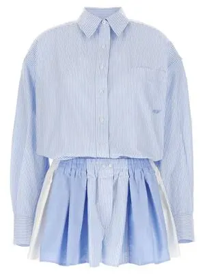 Alexander Wang Alexander Wang Pleated Boxer Romper Jumpsuit - Multicolor