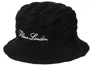 PALACE Cable Knit Bucket Hat - Black