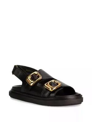 ALOHAS Double-buckle Sandals - Black