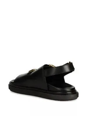 ALOHAS Double-buckle Sandals - Black