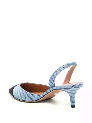 AQUAZZURA Stripe Slingback Pumps
