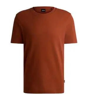 BOSS Cotton-blend Bubble-jacquard T-shirt Orange