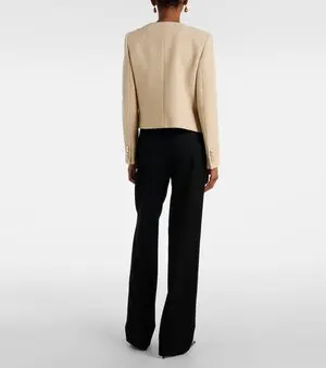 NILI LOTAN Patti Cotton-blend Jacket - Green