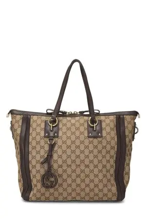 Gucci Original Gg Canvas Charm Tote - Beige