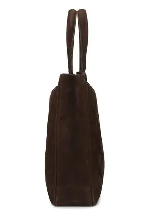 Chanel Quilted Suede Turnlock Tote