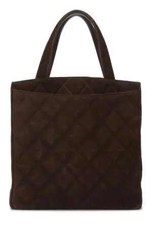 Chanel Quilted Suede Turnlock Tote