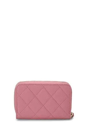 Chanel Caviar Zip Around Coin Purse - Pink