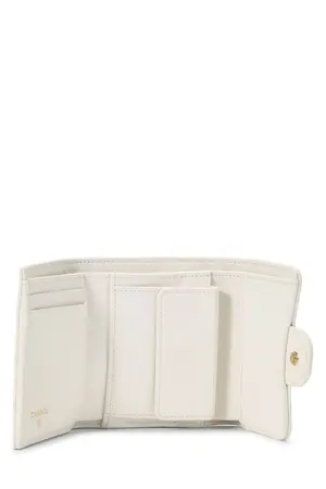 Chanel Caviar Classic Flap Compact Wallet - White