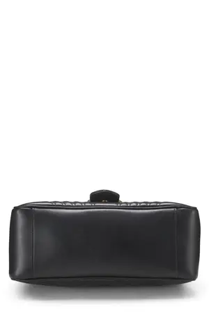 Gucci Leather Gg Marmont Top Handle Flap Bag - Black