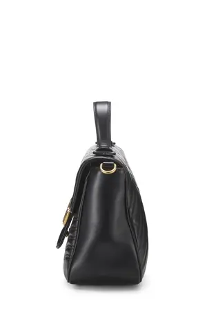 Gucci Leather Gg Marmont Top Handle Flap Bag