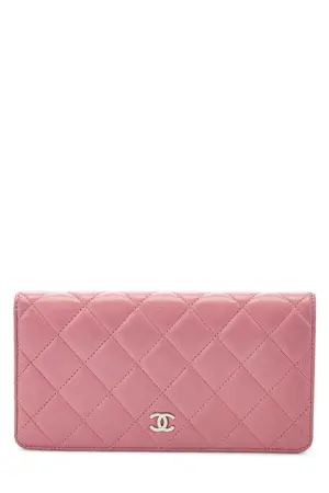 Chanel Quilted Lambskin Classic Long Yen Wallet - Pink