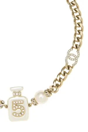 Chanel Tone Perfume Bottle Charm Necklace