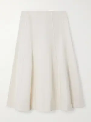 JIL SANDER Paneled Knitted Midi Skirt - Neutrals