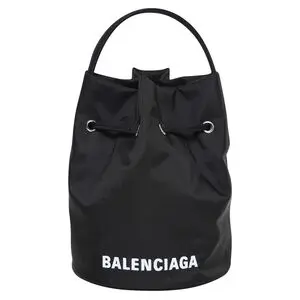 Balenciaga Wheel Drawstring Xs Bucket Bag - Black