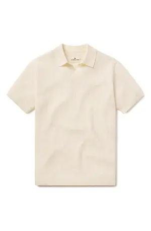THE NORMAL BRAND Robles Textured Knit Polo - Ivory