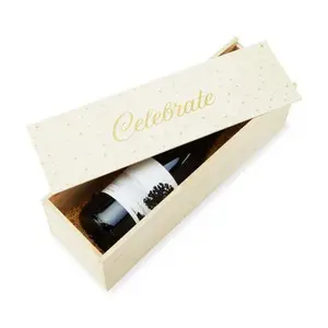 TWINE Starlight Single Bottle Paulownia Wood Wine Box