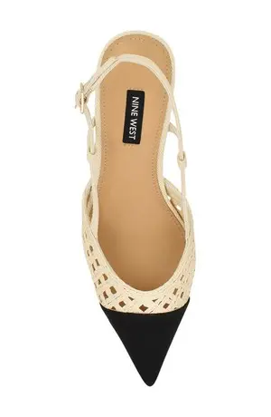 Nine West Railen Pointed Toe Slingback Pumps - Ivory
