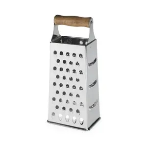 TWINE Acacia Wood Handled Cheese Grater - Silver
