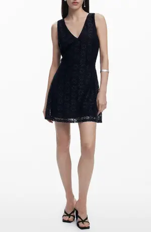 Desigual Floral Lace Mini Dress