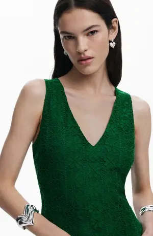 Desigual Floral Lace Mini Dress