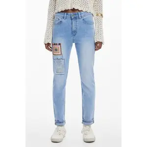 Desigual Embroidered Patch Skinny Jeans