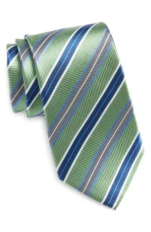 Nordstrom Stripe Silk Neck Tie - Green