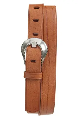 GOLDEN GOOSE Washed Leather Belt - Marrone