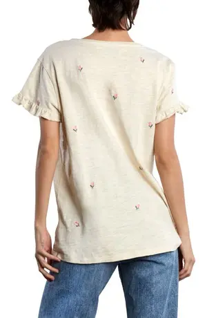BILLY T Rosey Frill Sleeve T-shirt - Iced Latte