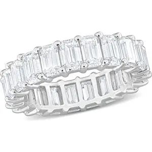 JULIANNA B. 1/3ct D.e.w. Emerald-cut Moissanite Eternity Ring - Sterling Silver
