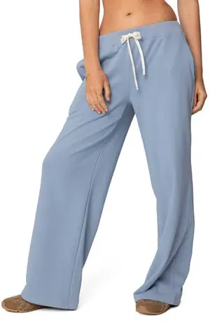 EDIKTED Straight Leg French Terry Sweatpants