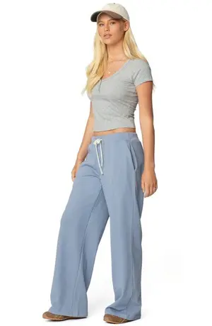 EDIKTED Straight Leg French Terry Sweatpants