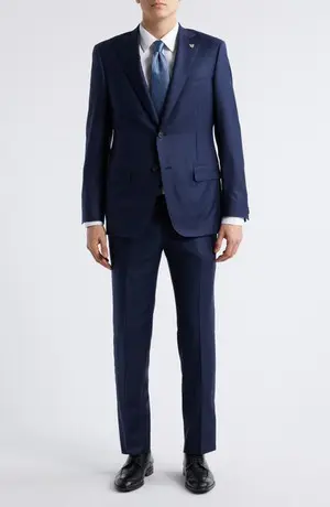 HERITAGE GOLD Honeyway Classic Fit Super 150s Wool Suit - Navy