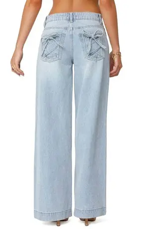 EDIKTED Sidonie Low Rise Wide Leg Jeans