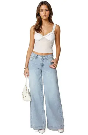 EDIKTED Sidonie Low Rise Wide Leg Jeans